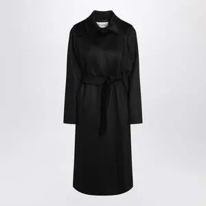 Max Mara Manuela Icon Coat In Zibeline Camel - Black