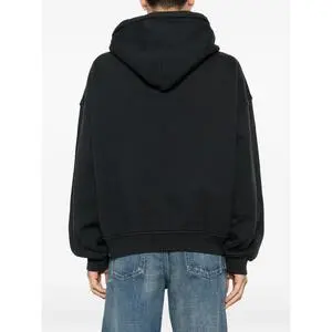 Rhude Logo Print Zip-up Hoodie - Black