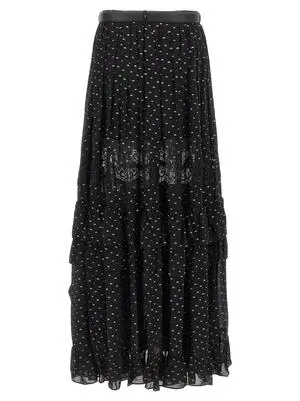SELF-PORTRAIT Chiffon Lace Maxi Skirt
