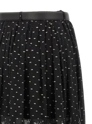 SELF-PORTRAIT Chiffon Lace Maxi Skirt