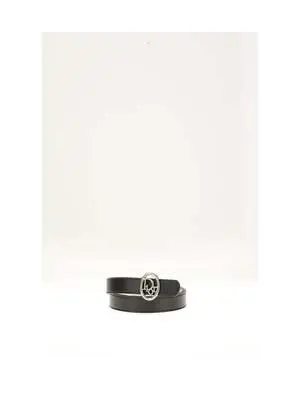 Dior CHRISTIAN DIOR Leather Oblique Belt Multicolor
