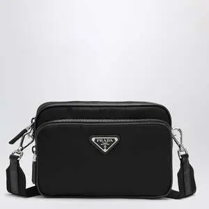 Prada Crossbody Bag In Re-nylon And Saffiano Leather - Black