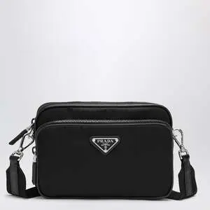 Prada Crossbody Bag In Re-nylon And Saffiano Leather - Black