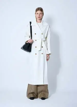 Max Mara Water-repellent Gabardine Trench Coat - White