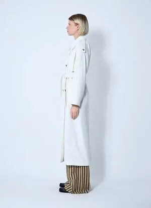 Max Mara Water-repellent Gabardine Trench Coat - White