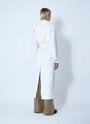 Max Mara Water-repellent Gabardine Trench Coat - White