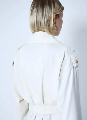 Max Mara Water-repellent Gabardine Trench Coat - White