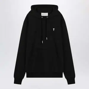 AMI Paris De Coeur Hooded Sweatshirt - Black