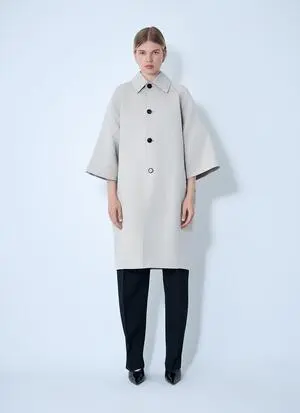 Bottega Veneta Silk And Cotton Blend Coat - Gray