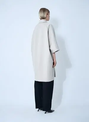 Bottega Veneta Silk And Cotton Blend Coat - Gray