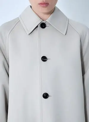 Bottega Veneta Silk And Cotton Blend Coat - Gray
