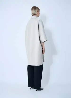 Bottega Veneta Silk And Cotton Blend Coat - Gray