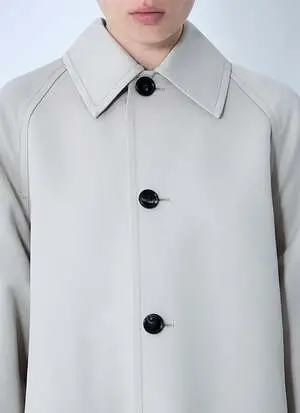 Bottega Veneta Silk And Cotton Blend Coat - Gray