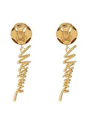 Moschino Logo Earrings - Gold