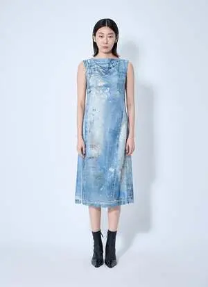 Acne Studios Printed Sequin Midi Dress - Blue