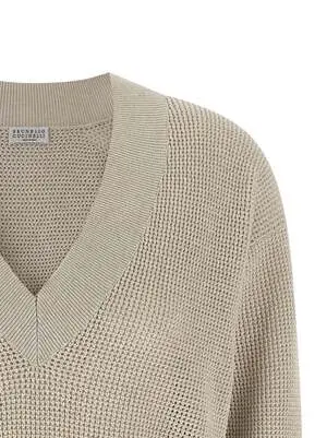 Brunello Cucinelli Metallic Pullover - Cream