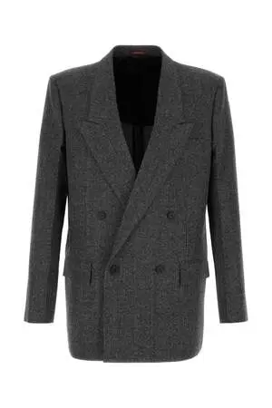 Gucci Melange Charcoal Wool Blazer - Gray