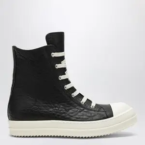 Rick Owens High-top Textured Leather Sneakers