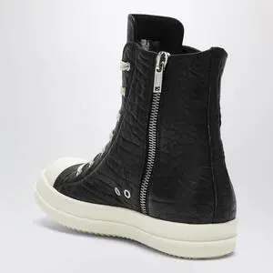 Rick Owens High-top Textured Leather Sneakers