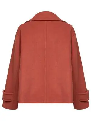 Chloé Cedar Pink Wool Blend Oversized Short Coat