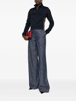 Gucci Web Detail Cotton Blend Sweatshirt