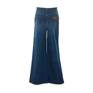 Chloé Wide Leg Denim Trousers - Blue