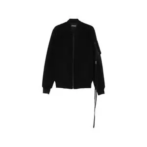 ANN DEMEULEMEESTER Textured Wool-blend Bomber Jacket - Black