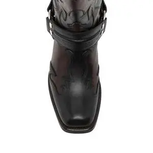 Versace Leather Harness Strap Low Block Heel Shoes - Black
