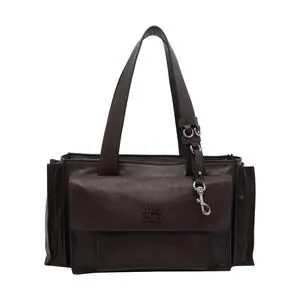 Miu Miu Utilitaire Shopping Bag With Logo - Brown