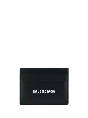 Balenciaga Leather Cardholder - Black