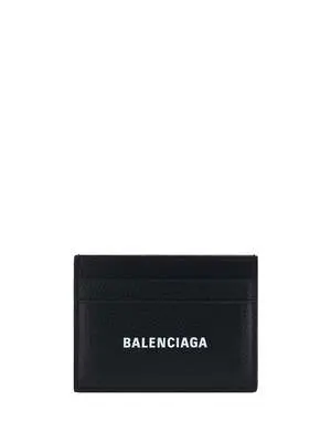 Balenciaga Leather Cardholder - Black