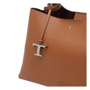TOD'S Medium Leather Handbag With T Timeless Charm