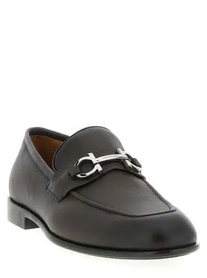FERRAGAMO Foster Hammered Calf Leather Loafers