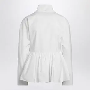 Alaïa Cotton Poplin Peplum Jacket - White