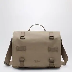 Prada Desert-colored Canvas Crossbody Bag - Cream