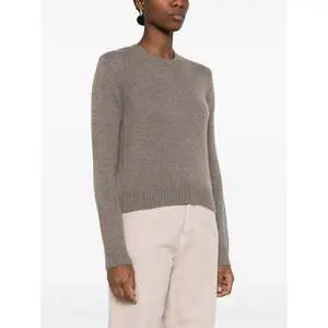 LISA YANG Cashmere Crew Neck Pullover - Brown