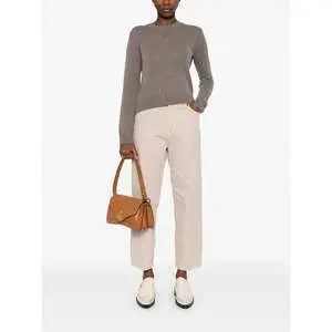 LISA YANG Cashmere Crew Neck Pullover - Brown