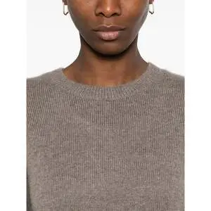 LISA YANG Cashmere Crew Neck Pullover - Brown