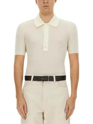 TOM FORD Cotton And Silk Polo Shirt - Cream