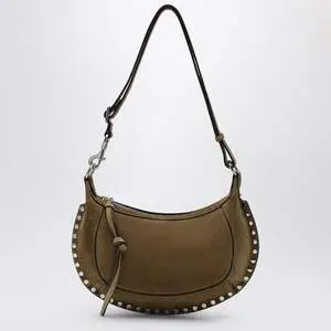 Isabel Marant Étoile Oskan Moon Shoulder Bag In Taupe Suede - Brown