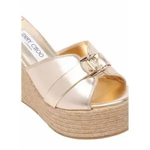 JIMMY CHOO Leda Wedge Sandals - Gold