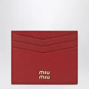 Miu Miu Leather Card Holder - Red