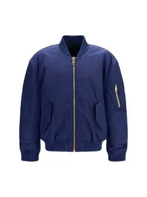 Balmain Embroidered Logo Bomber Jacket - Blue