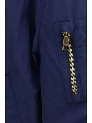 Balmain Embroidered Logo Bomber Jacket - Blue