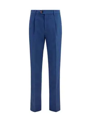 Brunello Cucinelli Cotton Blend Chino Pants - Blue