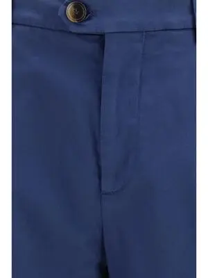 Brunello Cucinelli Cotton Blend Chino Pants - Blue