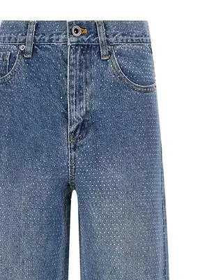 SELF-PORTRAIT Rhinestone Denim Jeans