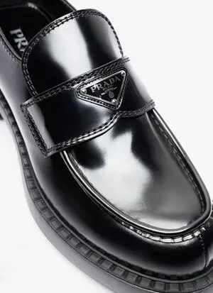 Prada Brushed Leather Loafers
