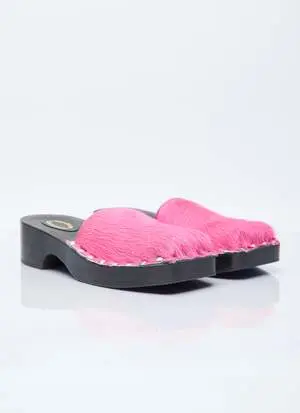 Acne Studios Hairy Wood Clogs