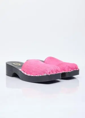 Acne Studios Hairy Wood Clogs - Pink